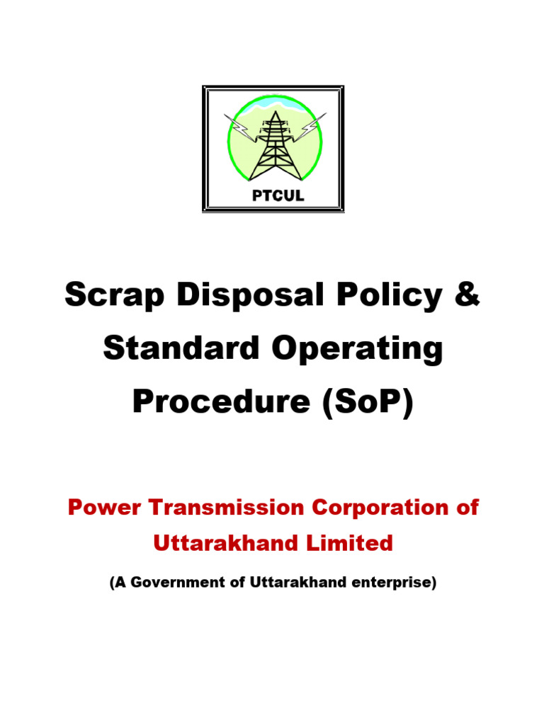 Approved by Bod Scrap Disposal Policy Standard Operating Procedure ...