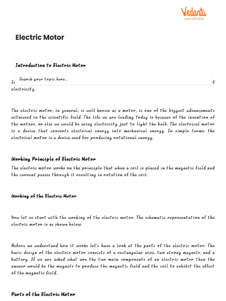 Electric Motor | PDF