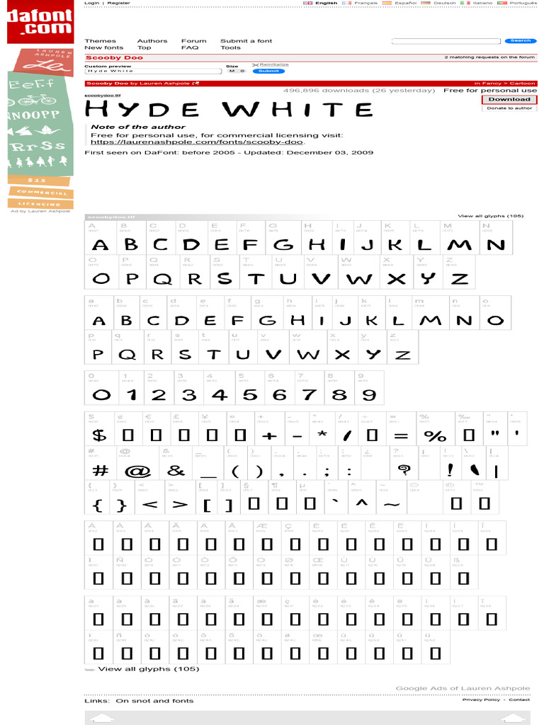 Scooby Doo Font dafont.com | PDF