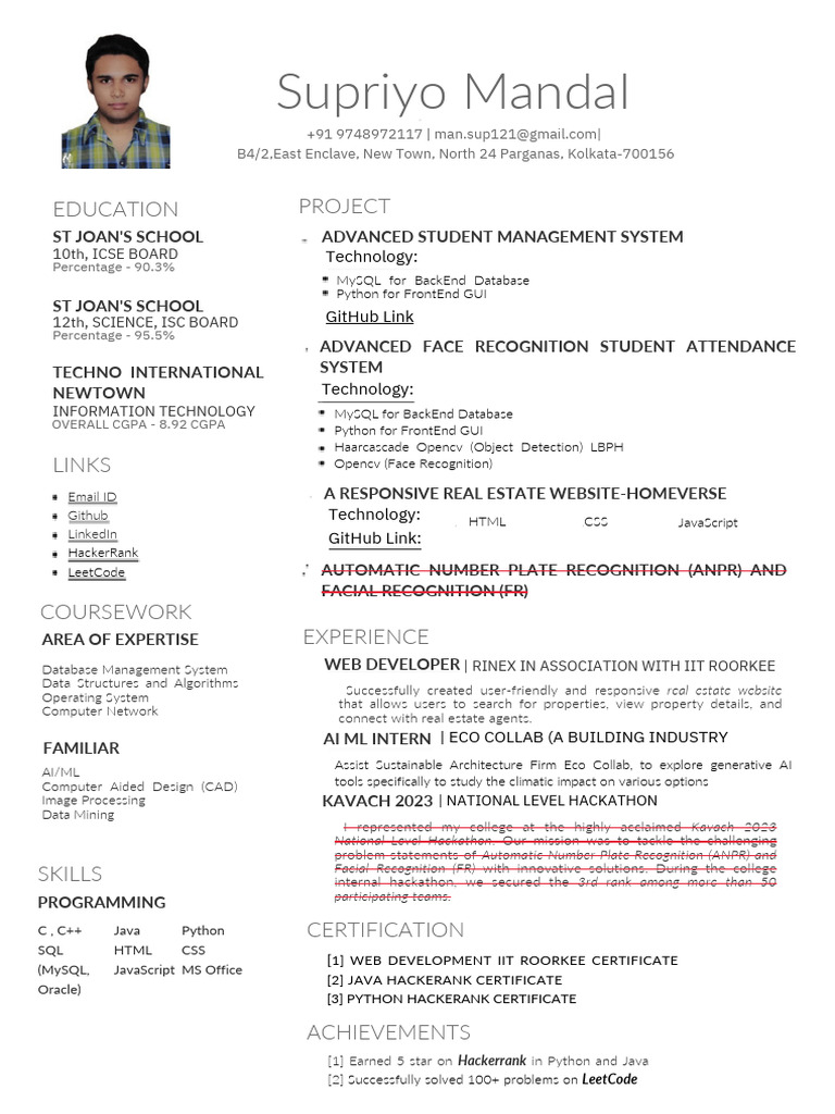 Supriyo Mandal: Education Project | PDF