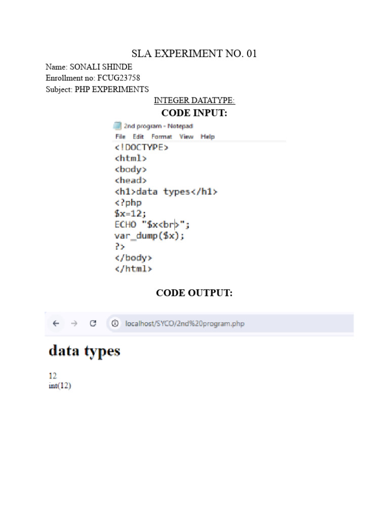 PHP Experiment 3 | PDF