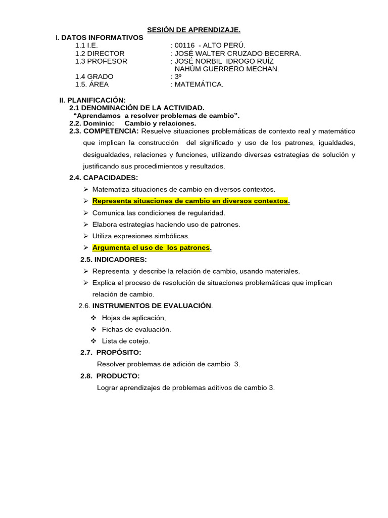 SESIÓN 3° Mat. | PDF