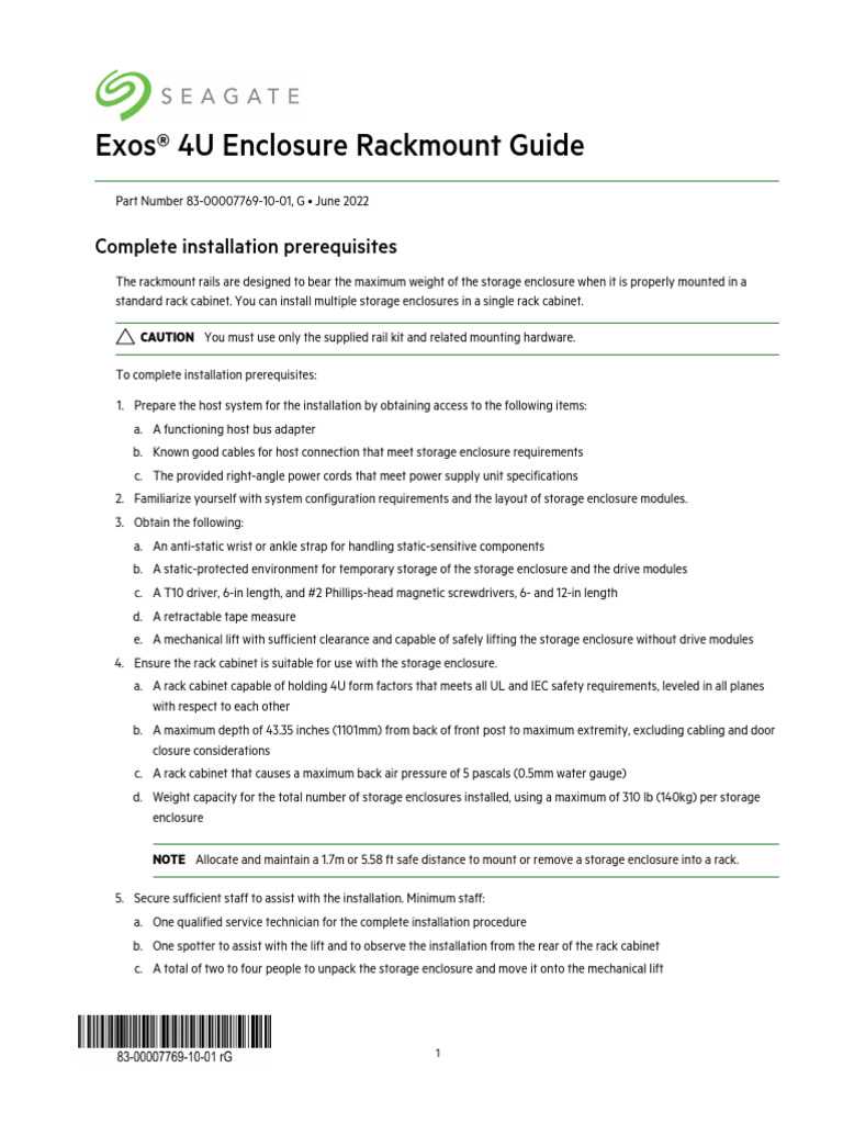 83-00007769-10-01-G Exos 4U Rackmount Guide | PDF