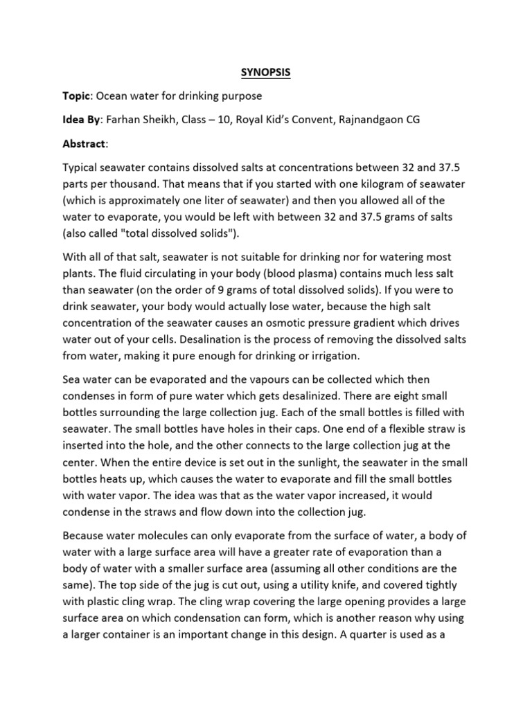 Farhan Sheikh Desalinization | PDF