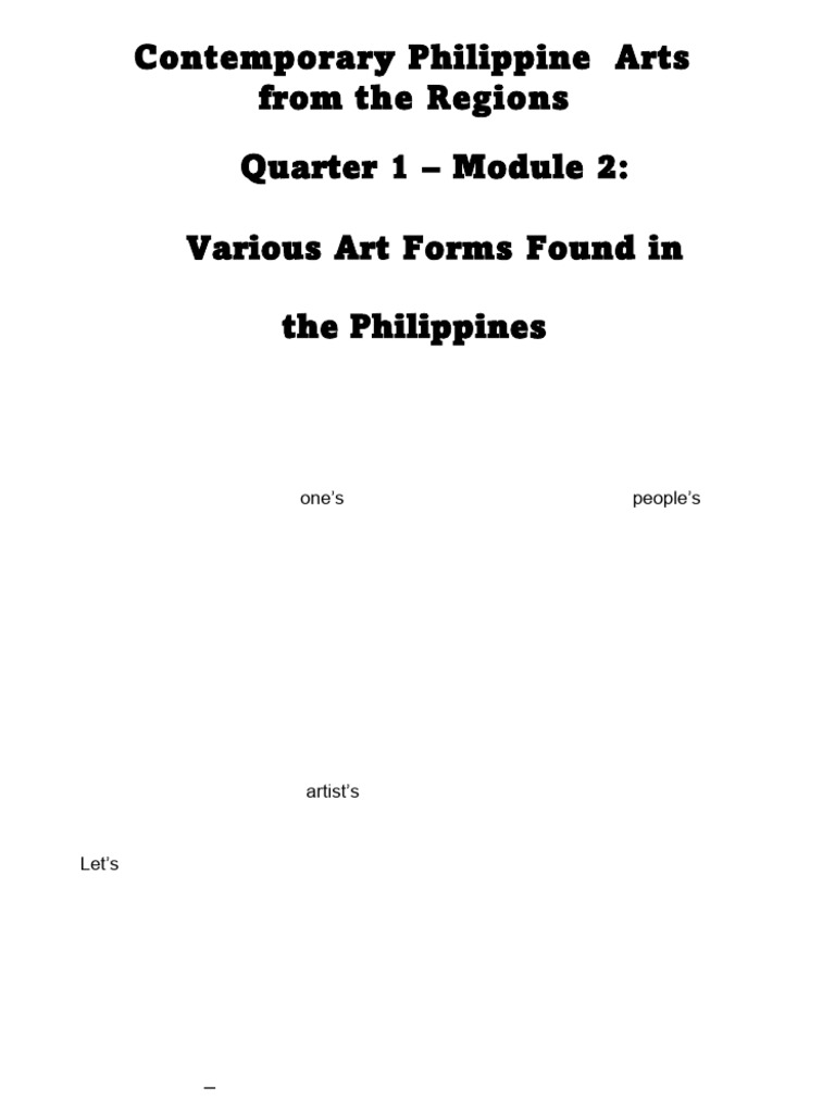4 Various Art Forms Found in The Phils. | PDF | Paintings | Art