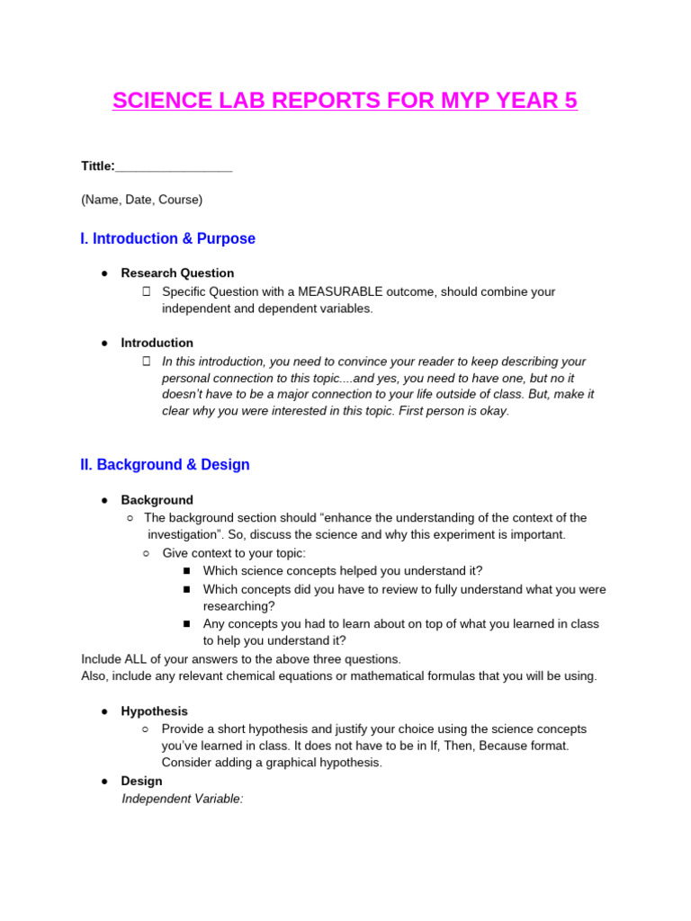 Science LAB REPORTS | PDF