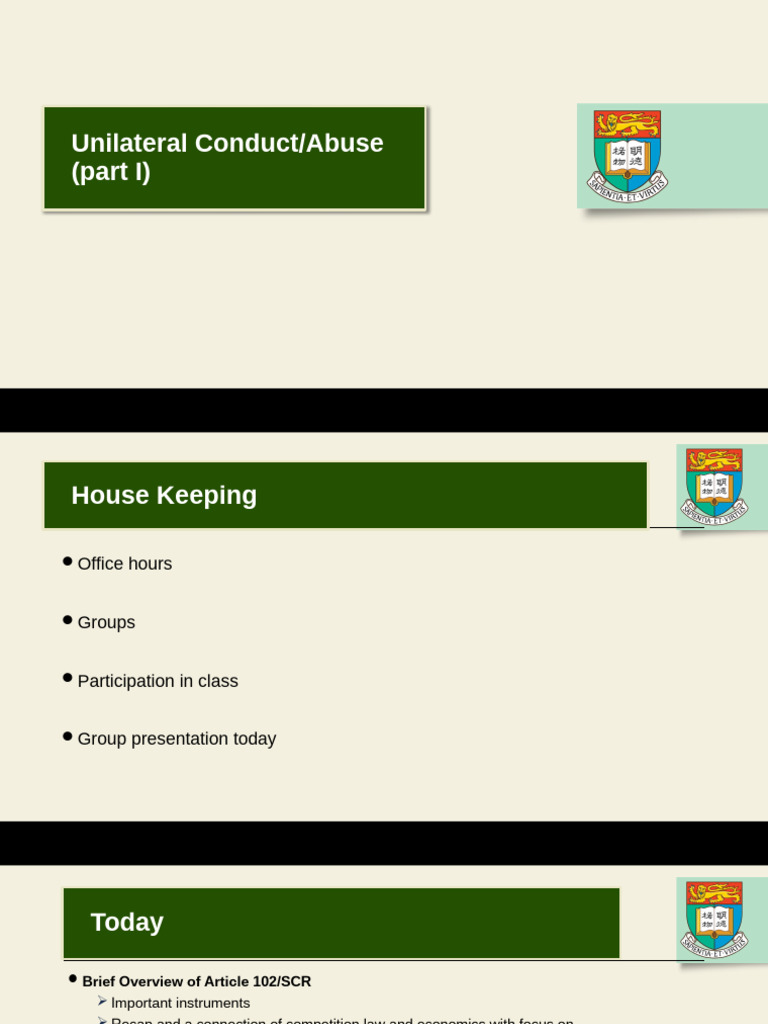 3 Unilateral Conduct Abuse Part I | PDF | Competition Law | Economics ...