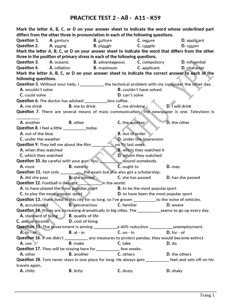 Practice Test 2 | PDF