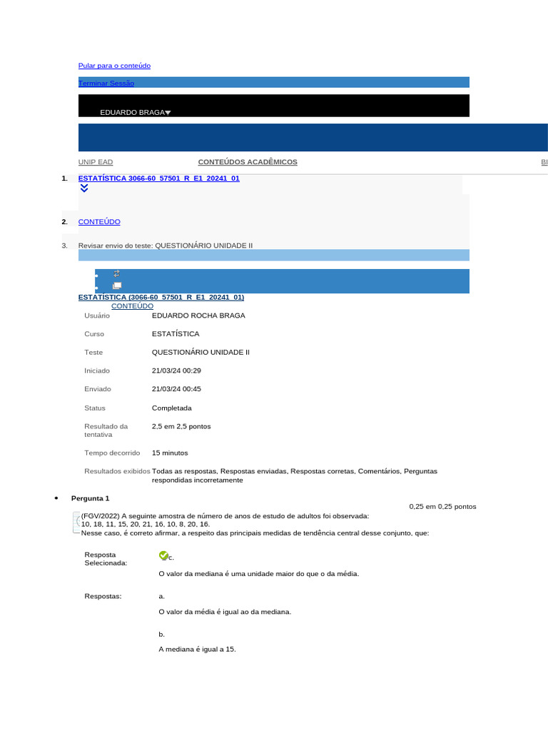 Prova 1 - Respondida | PDF