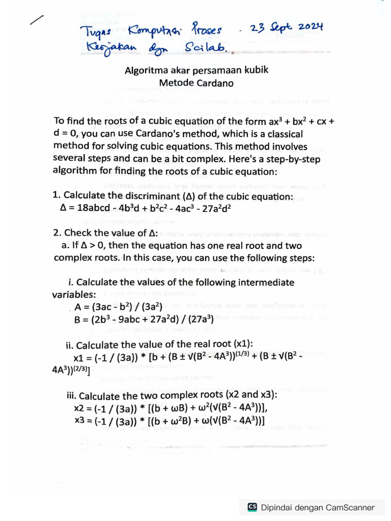 Metode Cardano Pers Kubik | PDF