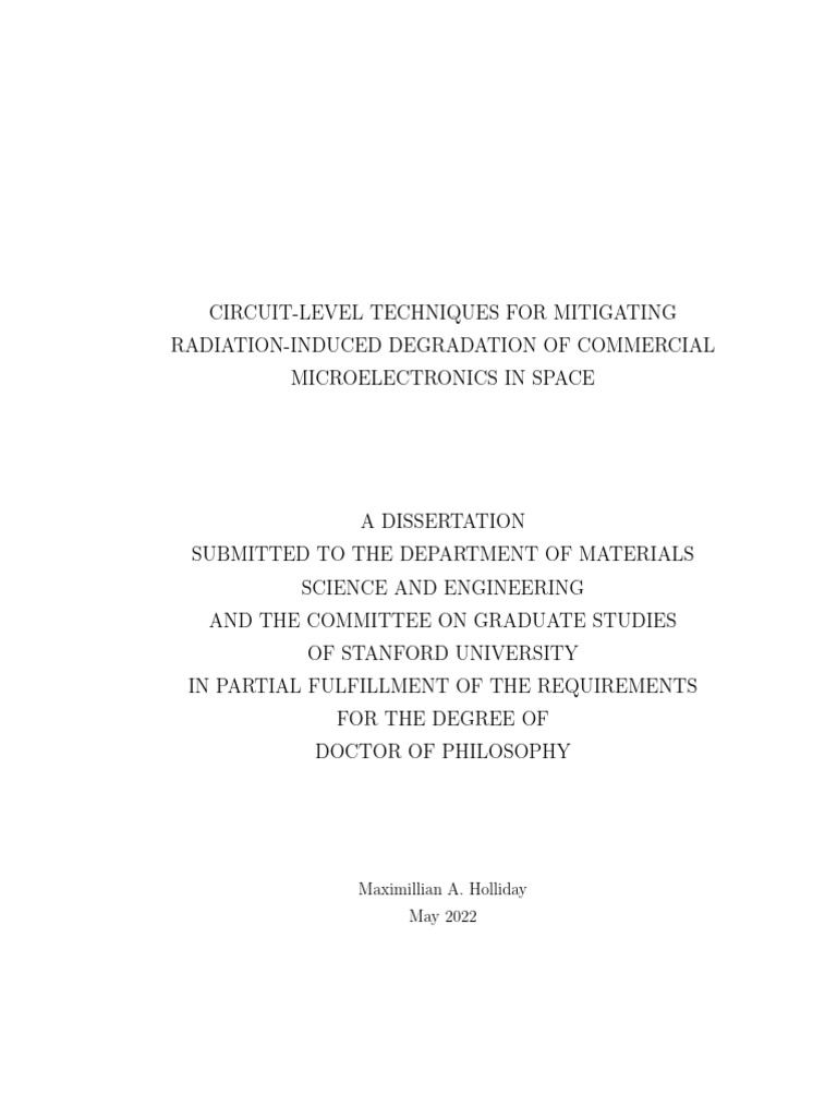 Circuit-level Techniques for Mitigating Radiation-Induced Degradation ...