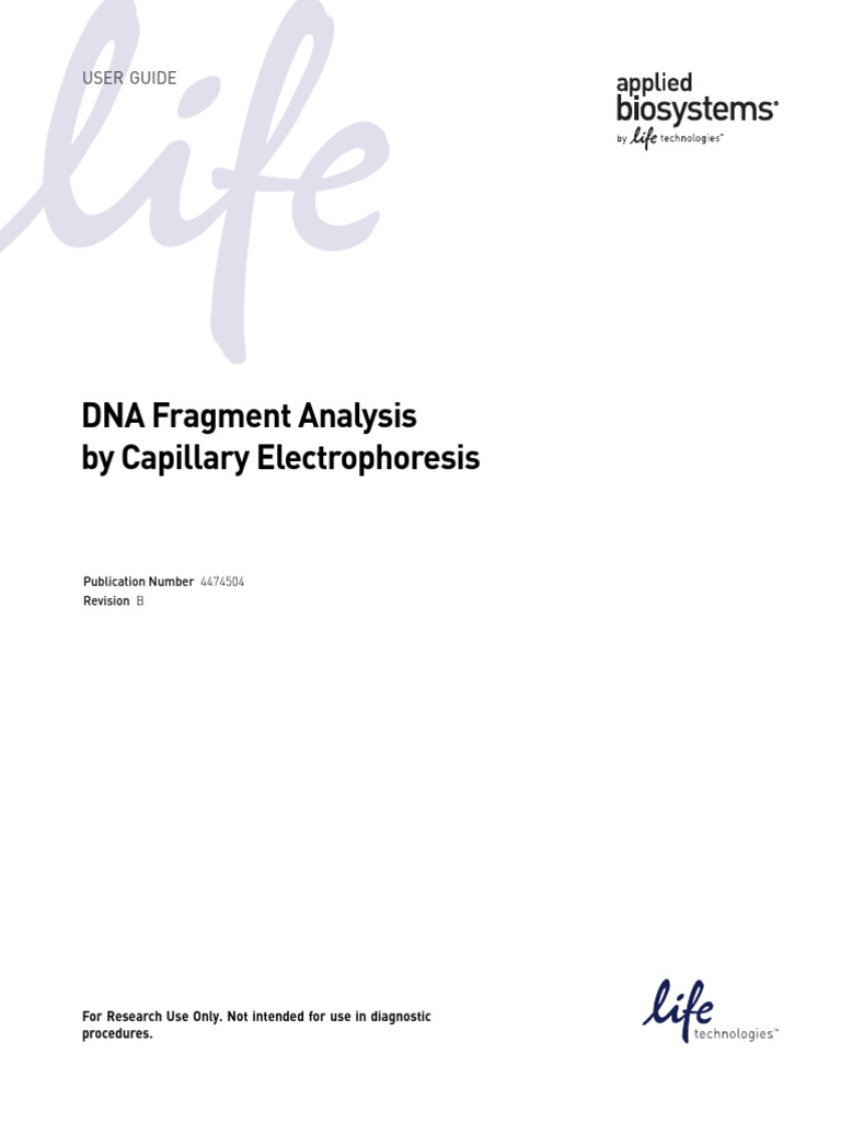 DNA Fragment Analysis by Capillary Electrophoresis | PDF