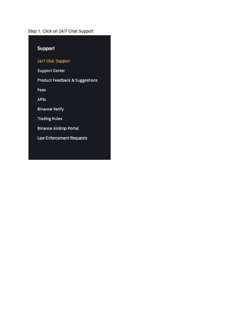 Binance Customer Support Steps | PDF
