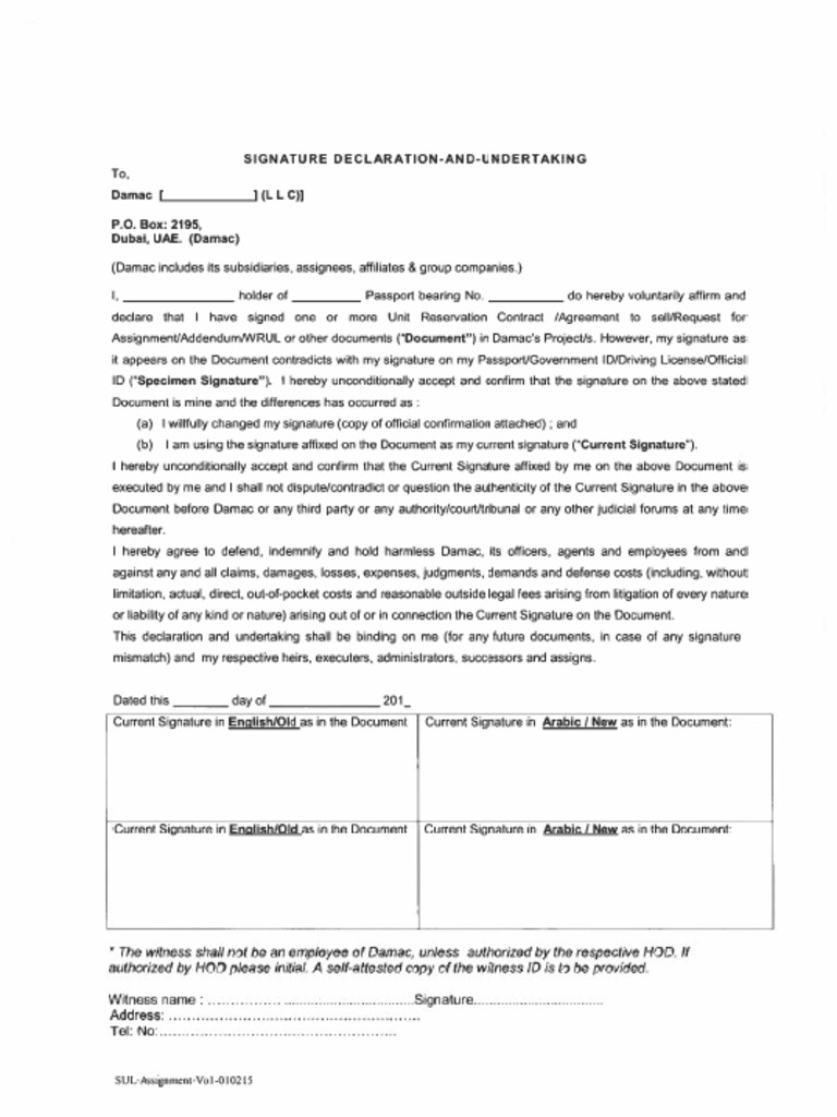 Signature Undertaking 6 | PDF