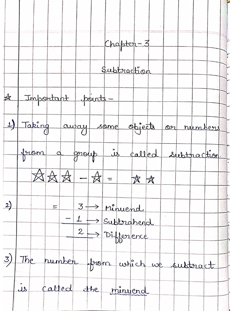 Class 3 Maths Ch3 - Subtraction | PDF