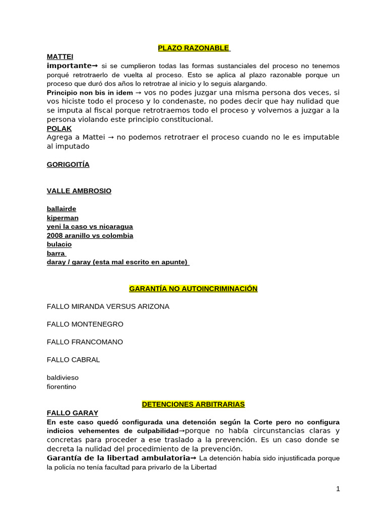 Resumenes Fallos (Guia) | PDF
