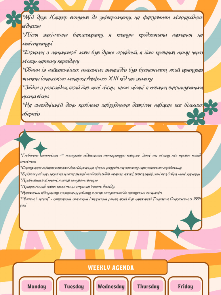 Orange Groovy Retro Daily Agenda Presentation | PDF