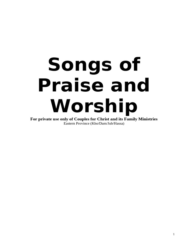 CFC Songs Wout Chords 2010 | PDF | Glory (Religion) | Jesus