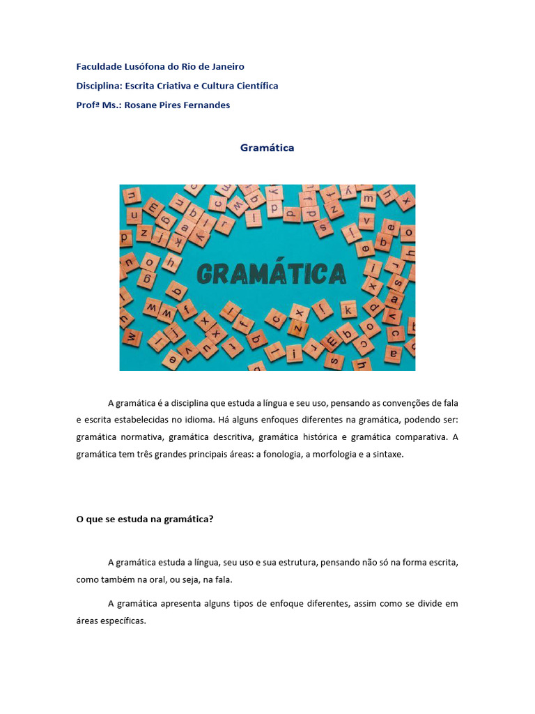 Apostila 3 GramÃ¡tica | PDF