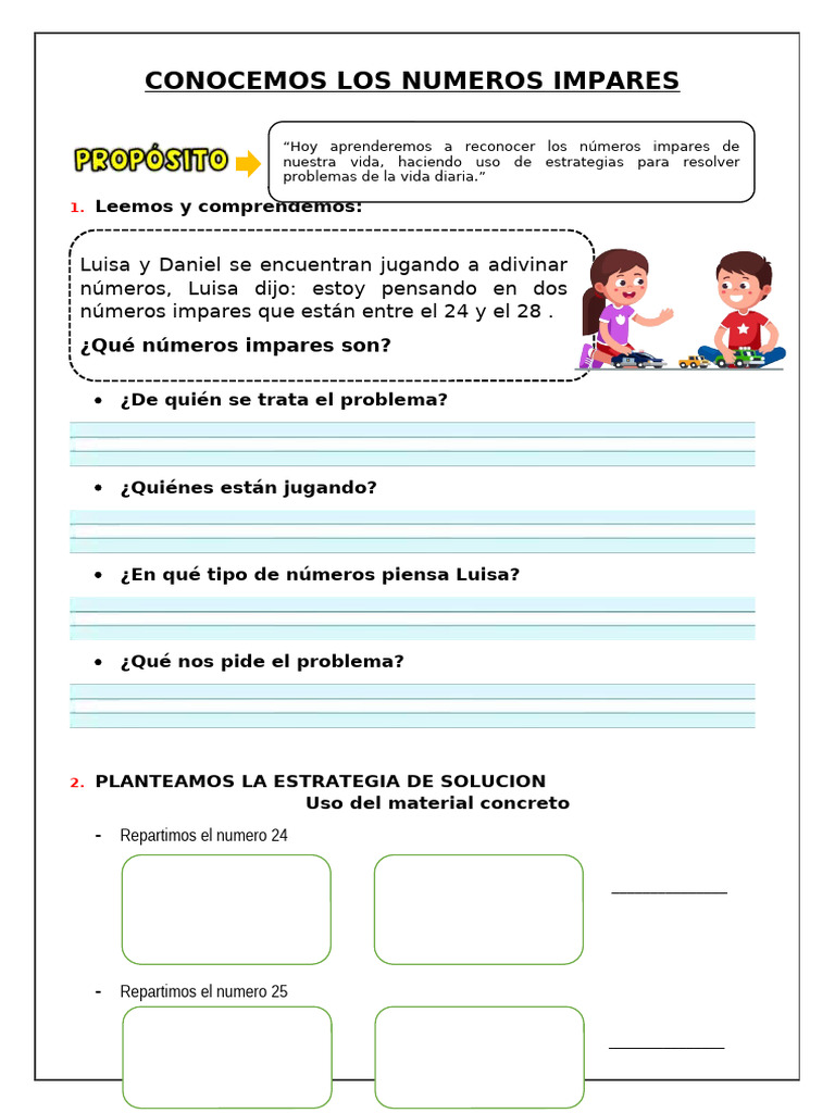 Ficha D4 Mat Numeros Impares | PDF