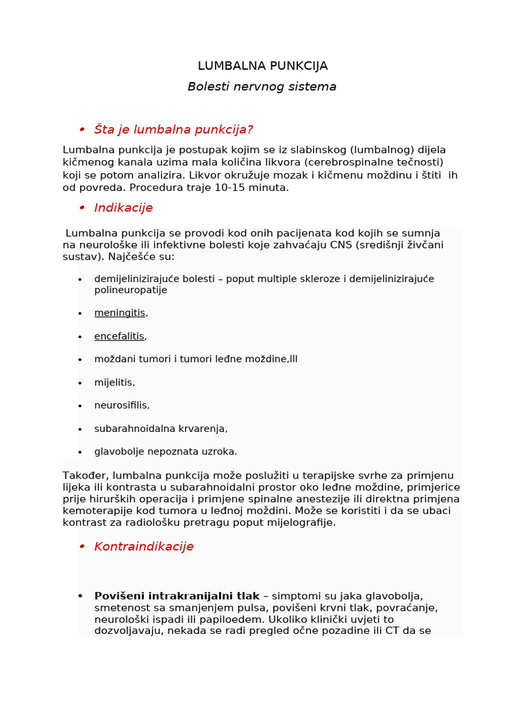 Lumbalna Punkcija1 | PDF