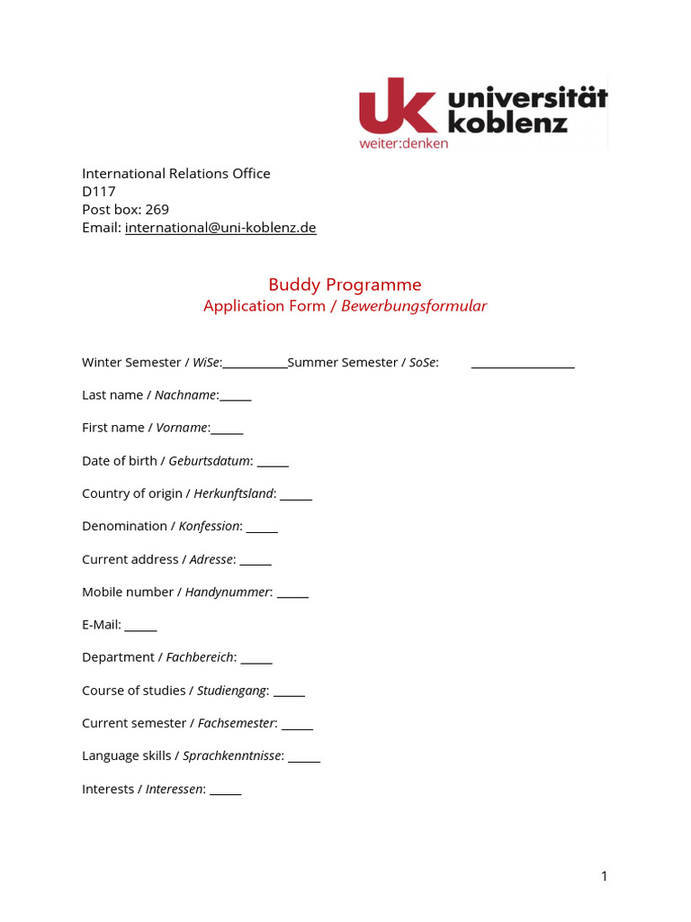 Buddy Form Application | PDF