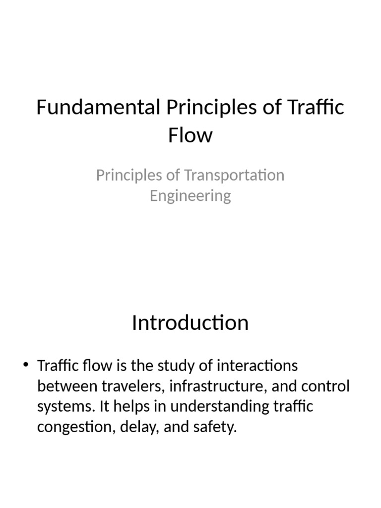 Fundamental Principles of Traffic Flow | PDF