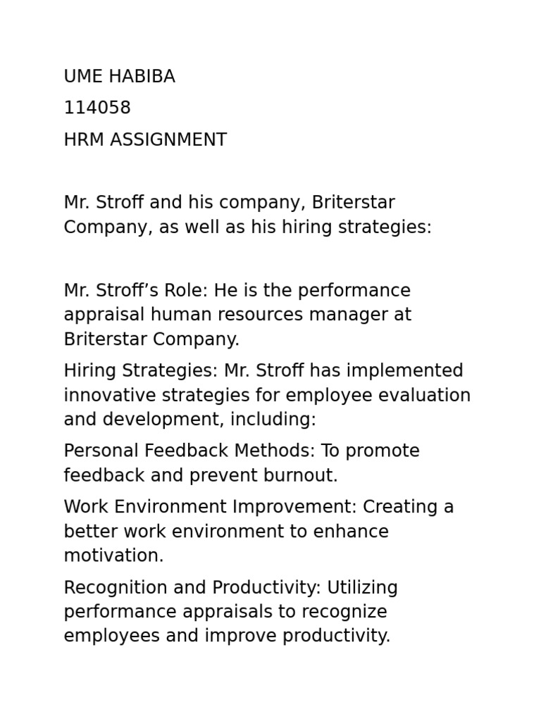 HRM Assignment | PDF