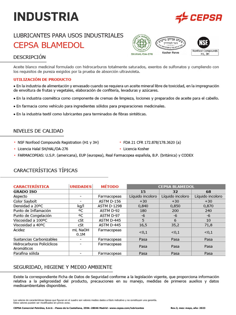 Cepsa Blamedol | PDF