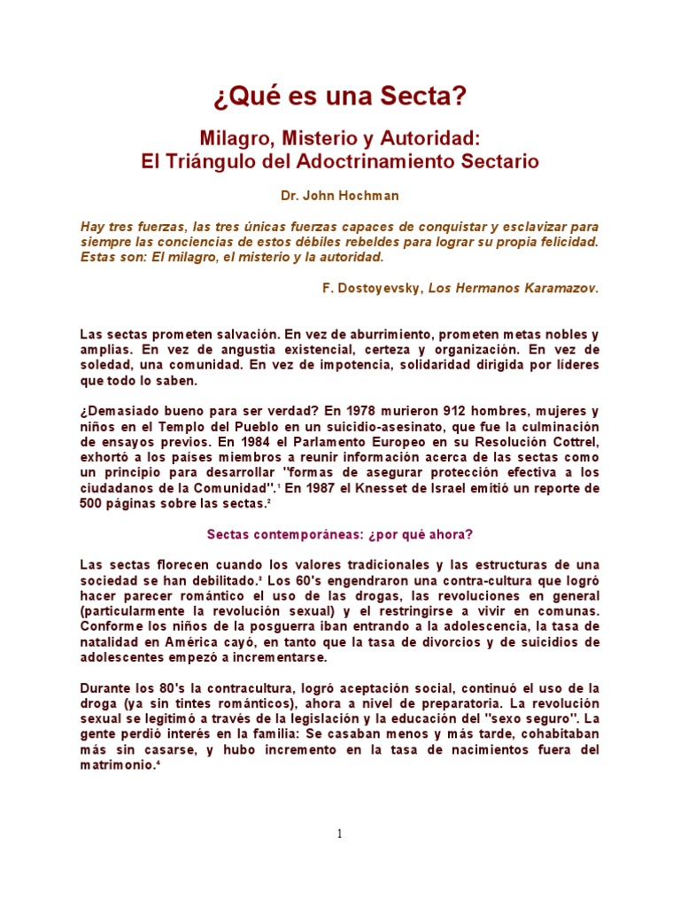 Qué Es Una Secta | PDF | Secta | Comunismo