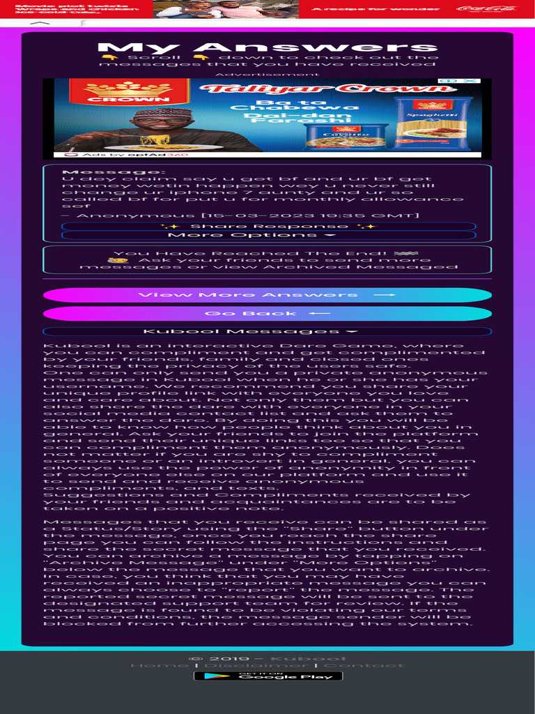 My Messages - Kubool | PDF