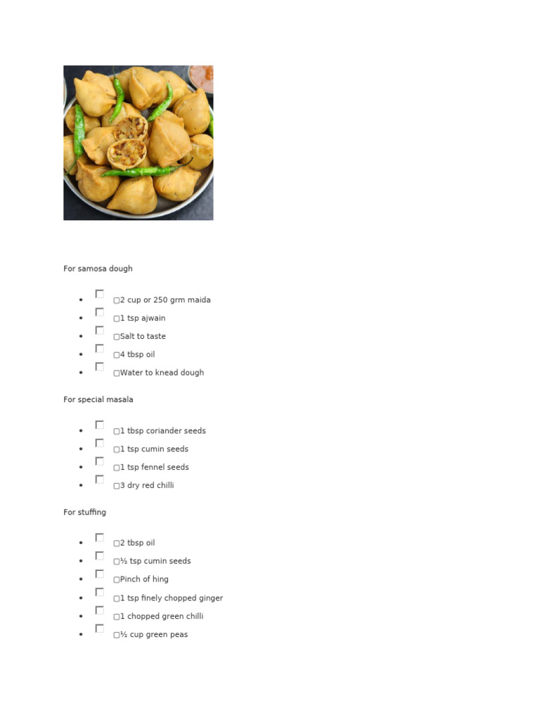 Samosa Recipe | PDF