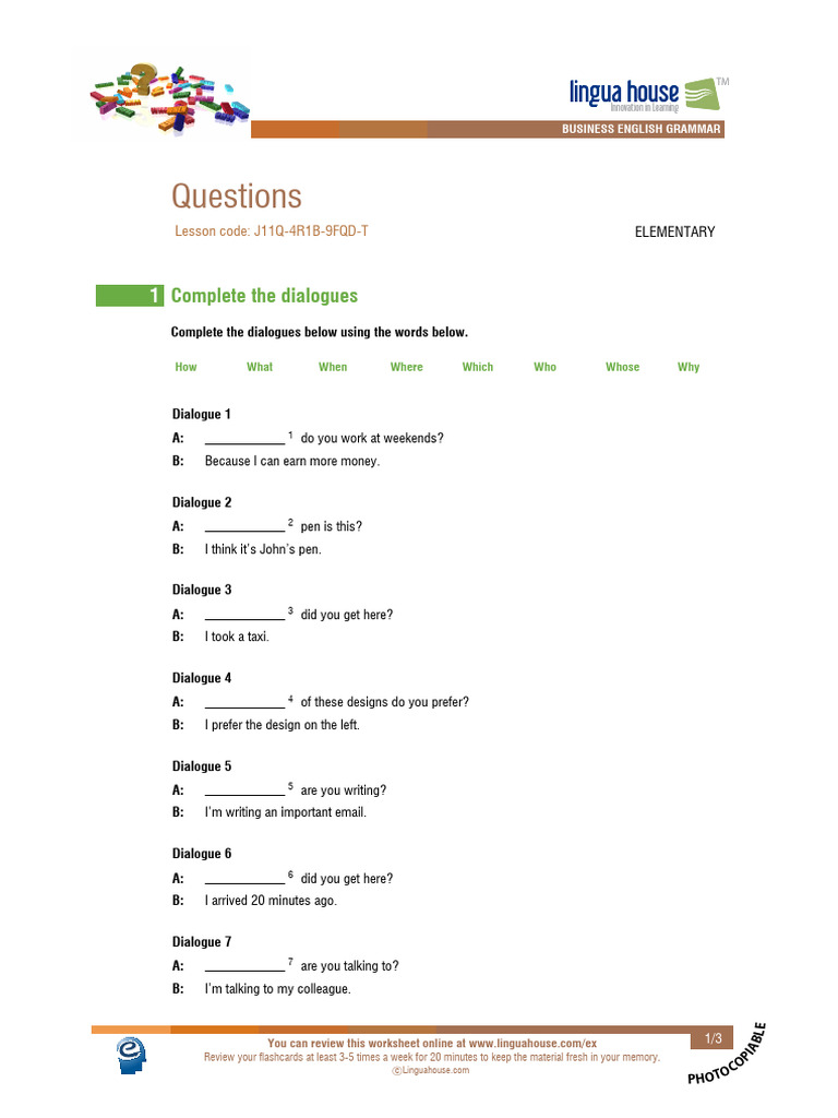 Business English Question Forms | PDF