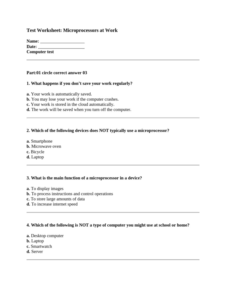 Computer Test Asad | PDF