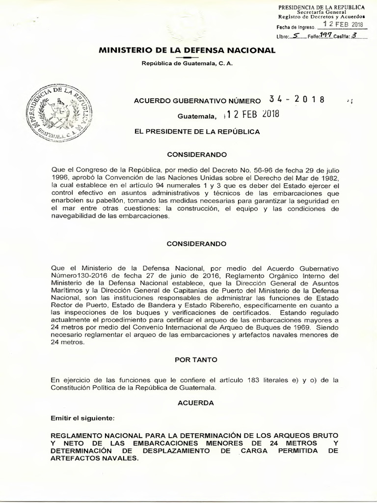 Convenio Internacional de Arqueo de Buques de 1969. | PDF