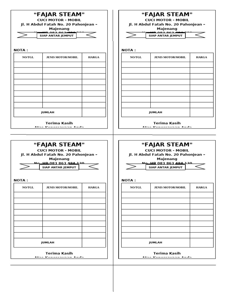 Nota Fajar Steam | PDF