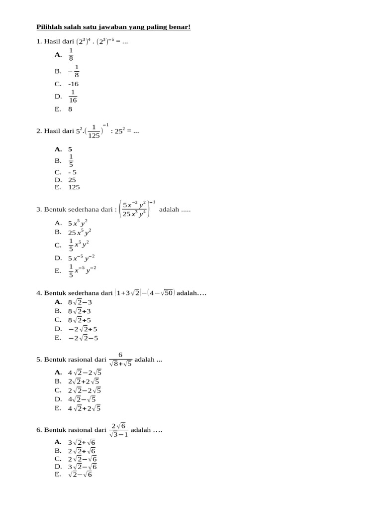 Soal USP Matematika 2022 | PDF