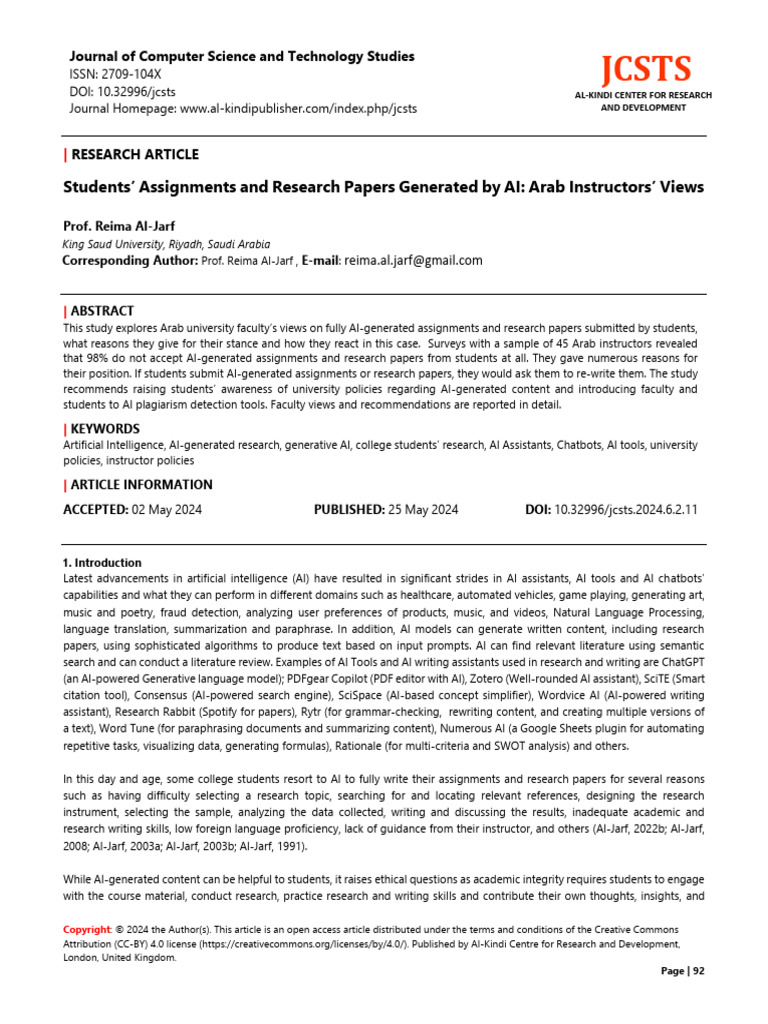 Students Assignments and Research Papers Generate | PDF | Artificial Intelligence | Intelligence ...