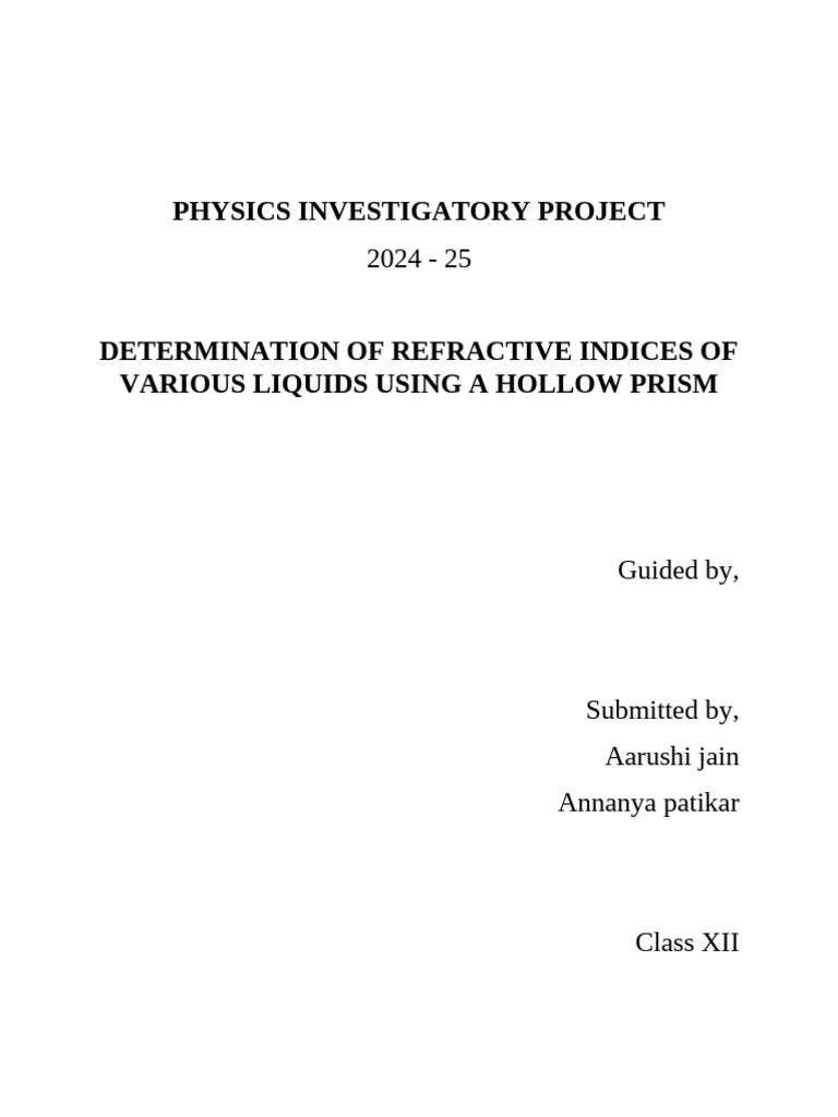 Hollow-Prism-Physics-Project-Class-12 | PDF