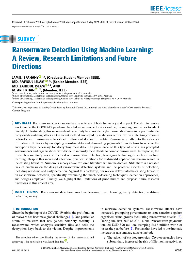 Ransomware Detection Using Machine Learning A Review Research ...