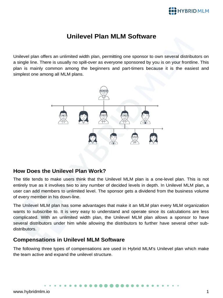 Unilevel MLM Plan | PDF