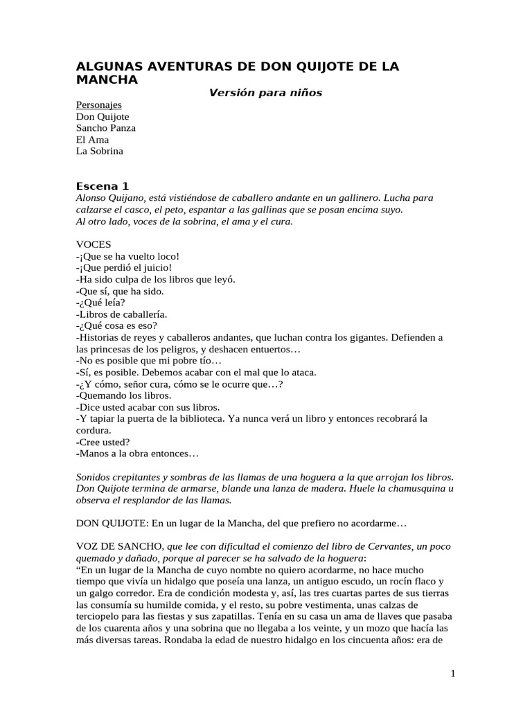 Don Quijote de La Mancha | PDF