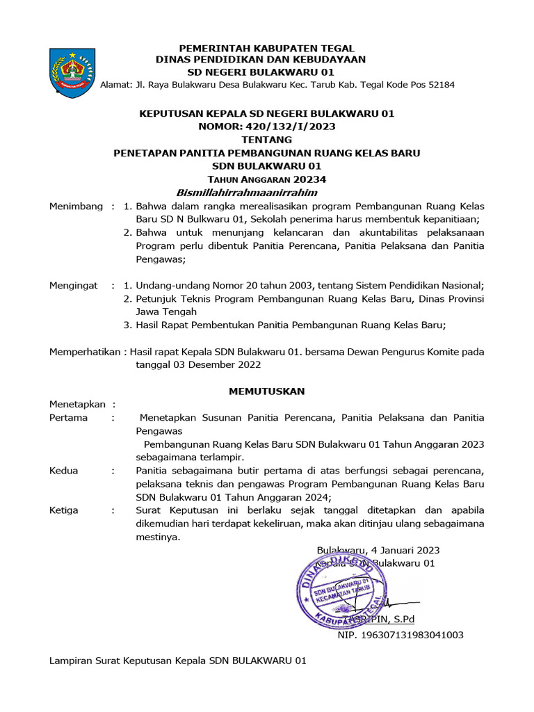 SK Panitia RKB Ok | PDF