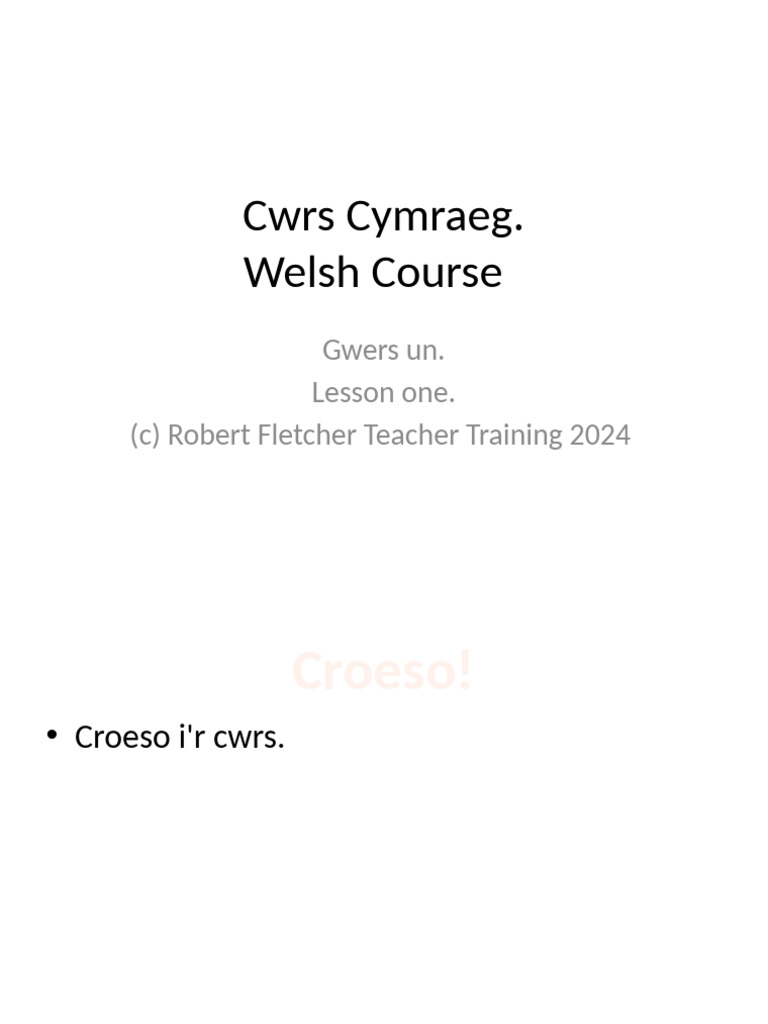 Lesson 1 Uk Welsh | PDF | Linguistics | Phonetics