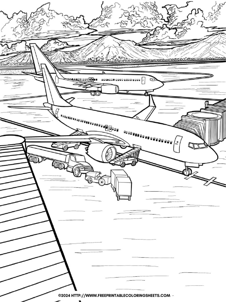 Boeing 737 max airplane coloring page (4)-min | PDF