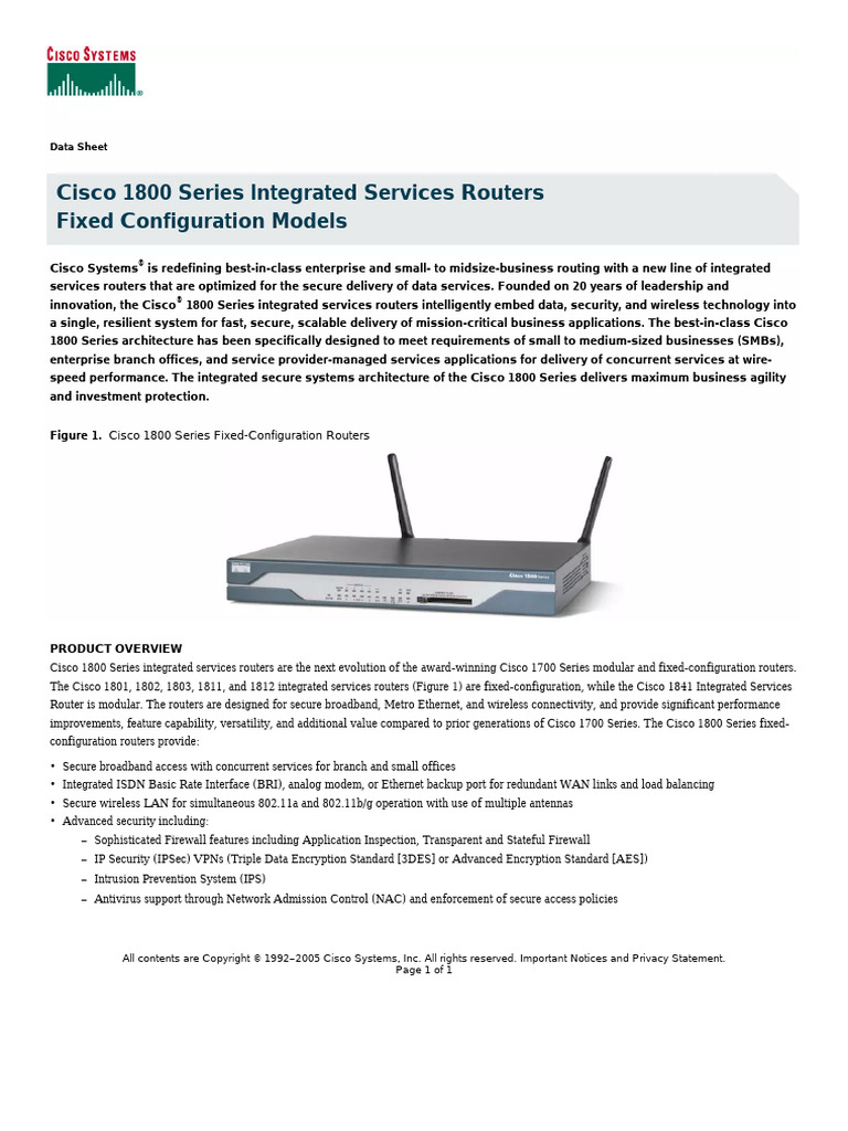 Docu 2 - Manual de Usuario Cisco 1801 (16 Páginas) | PDF