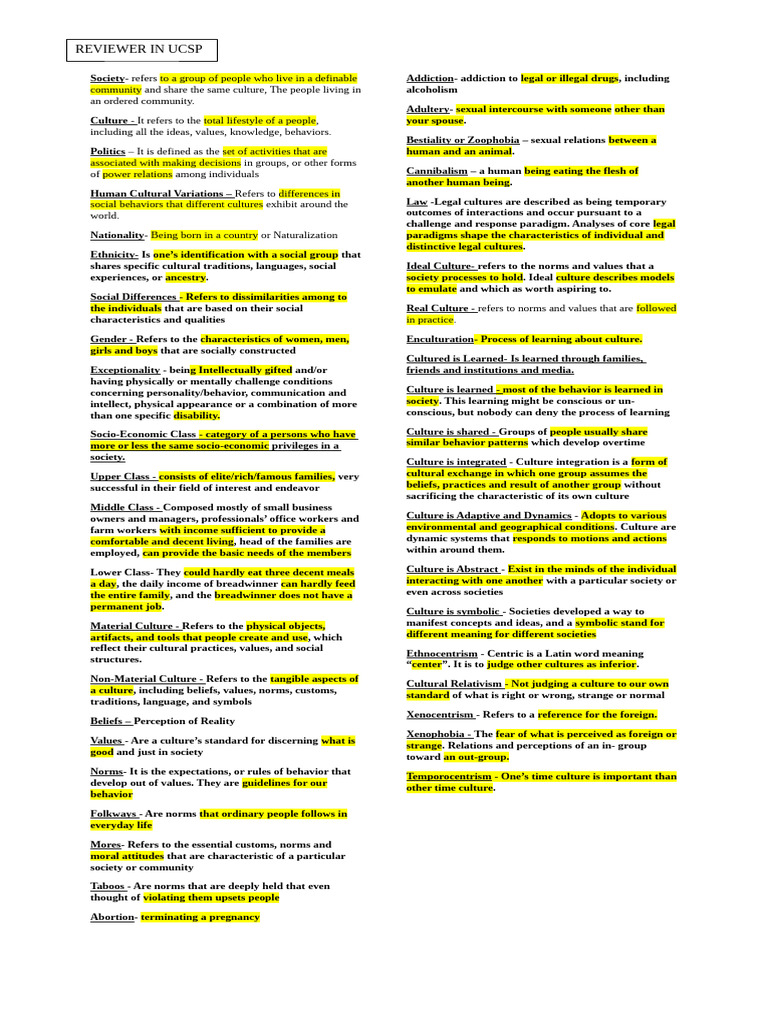 Ucsp Reviewer | PDF