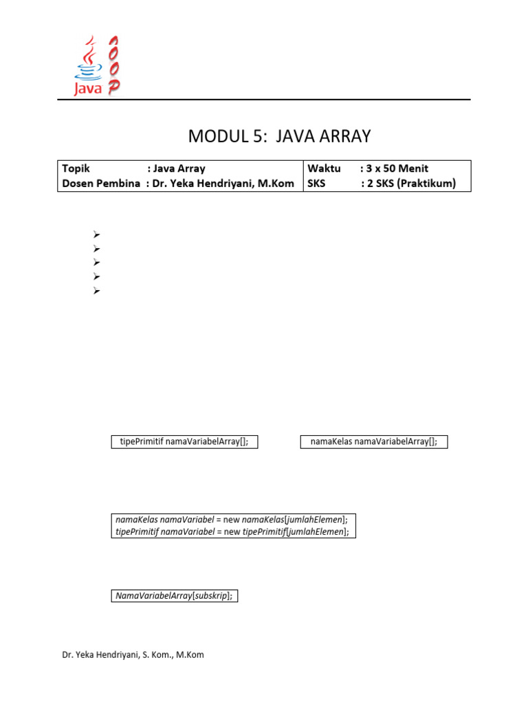JobSheet - 5. ARRAY | PDF
