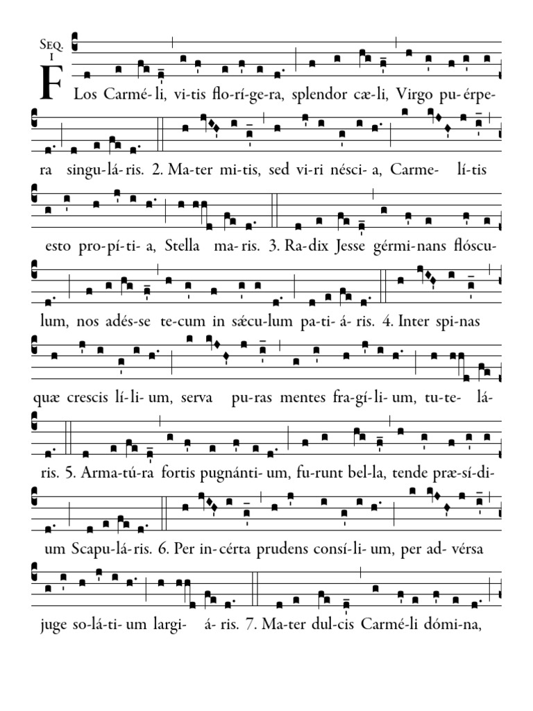 Flos Carmeli Himmnus Catolicus | PDF