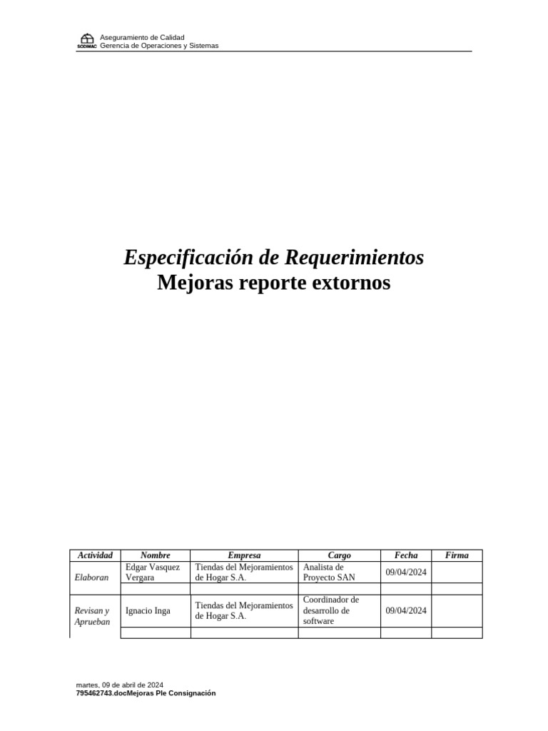 Especificacion de Requerimientos | PDF
